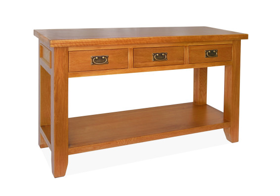 Canterbury Oak Console Table With 3 Drawers